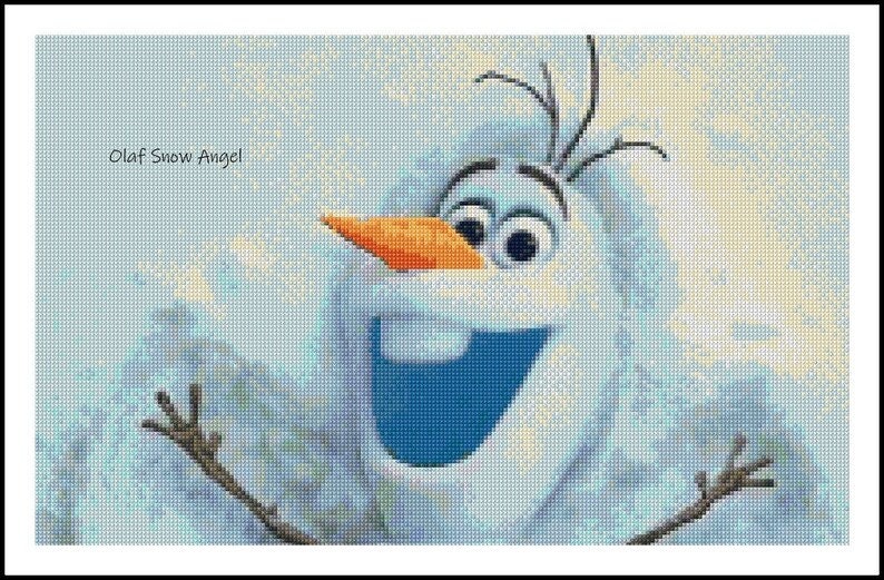 Olaf Snow Angel Cross Stitch Pattern Frozen Cross Stitch DIY - Etsy