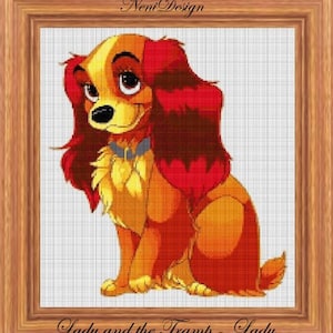 Lady and the Tramp, Lady No Background, Cross Stitch Pattern Kids Room ...