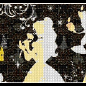 Belle Silhouette Cross Stitch Pattern, Lace Princess (PDF Pattern) - Etsy