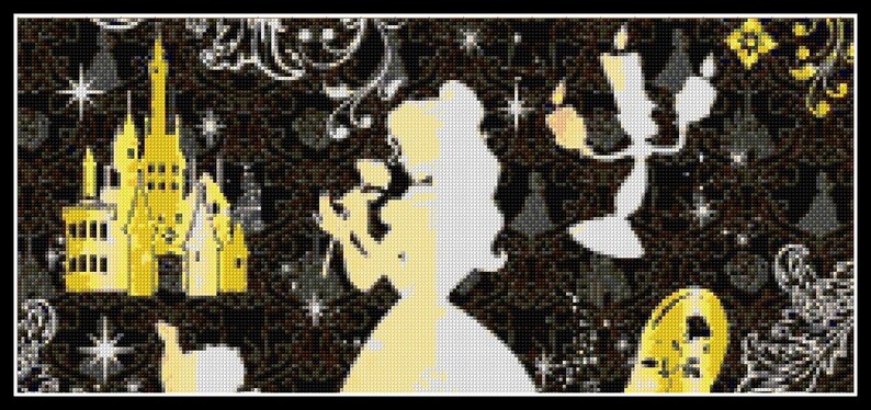 Belle Silhouette Cross Stitch Pattern, Lace Princess (PDF Pattern) - Etsy