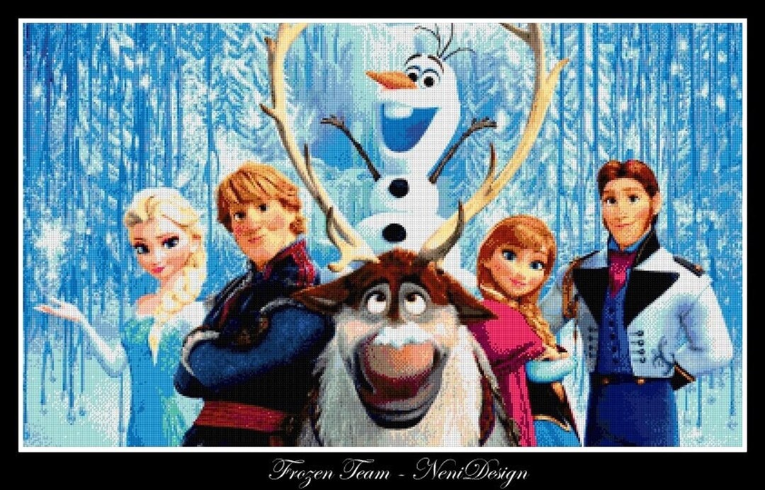 Frozen Team Cross Stitch Pattern Kids Room Decoration DIY Frozen Room ...