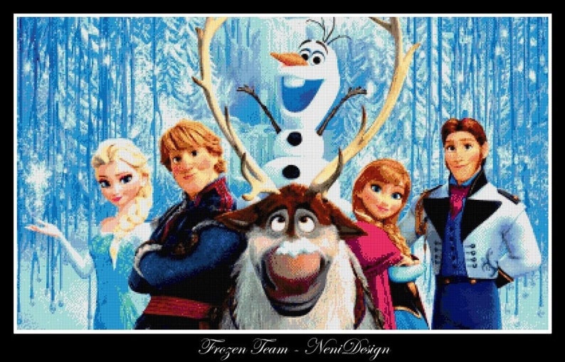 Frozen Team Cross Stitch Pattern Kids Room Decoration DIY Frozen Room ...