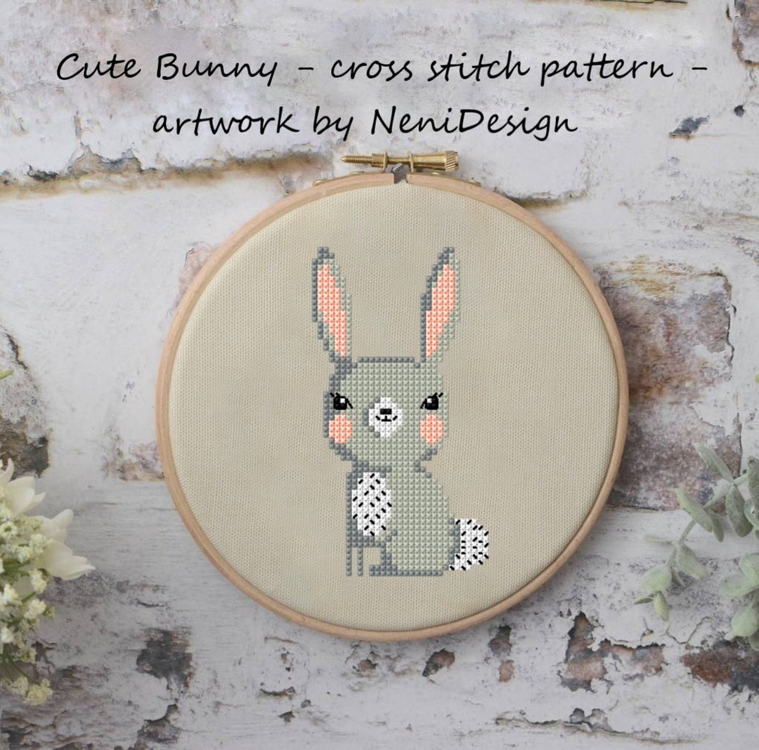 Cute Bunny Cross Stitch Pattern, Woodland Animal (PDF Pattern) - Etsy