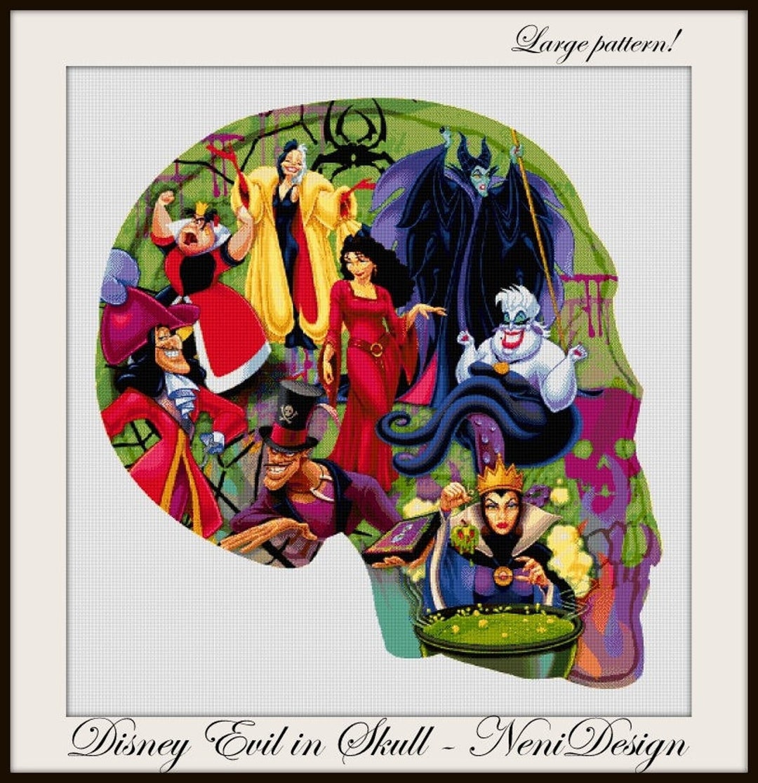 Villains Skull Cross Stitch Pattern, Evil Characters (PDF) - Etsy