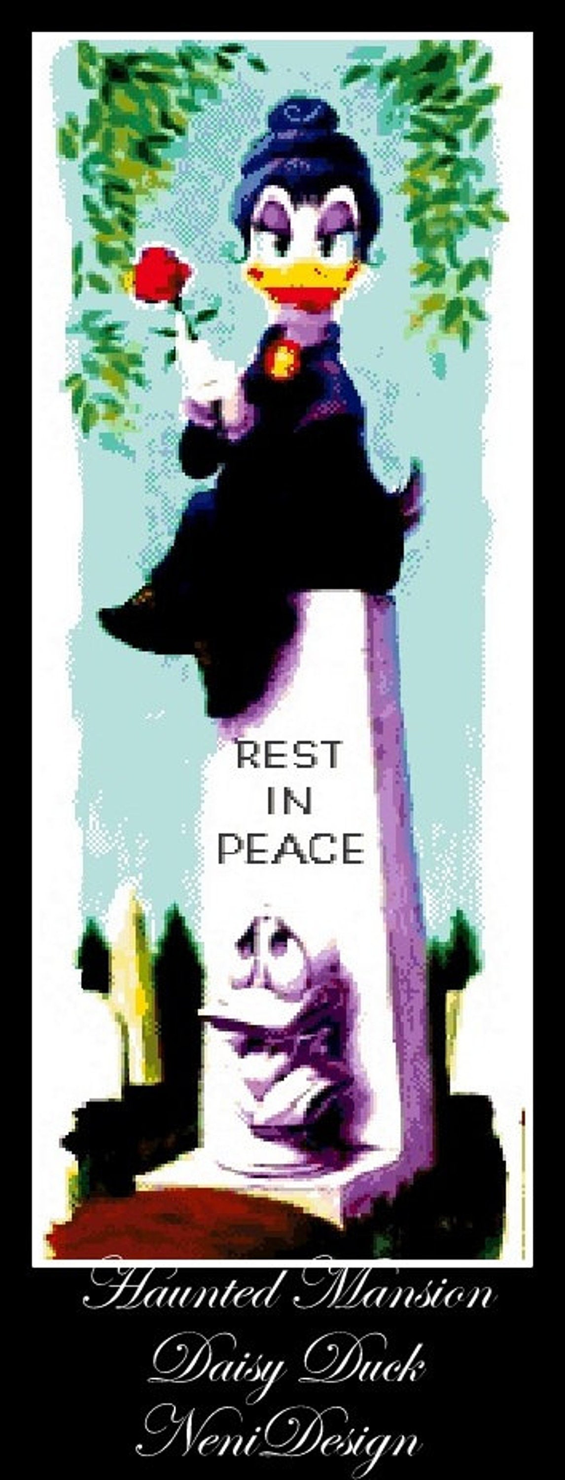 Haunted Mansion Daisy Duck Cross Stitch Pattern (digital Download) - Etsy