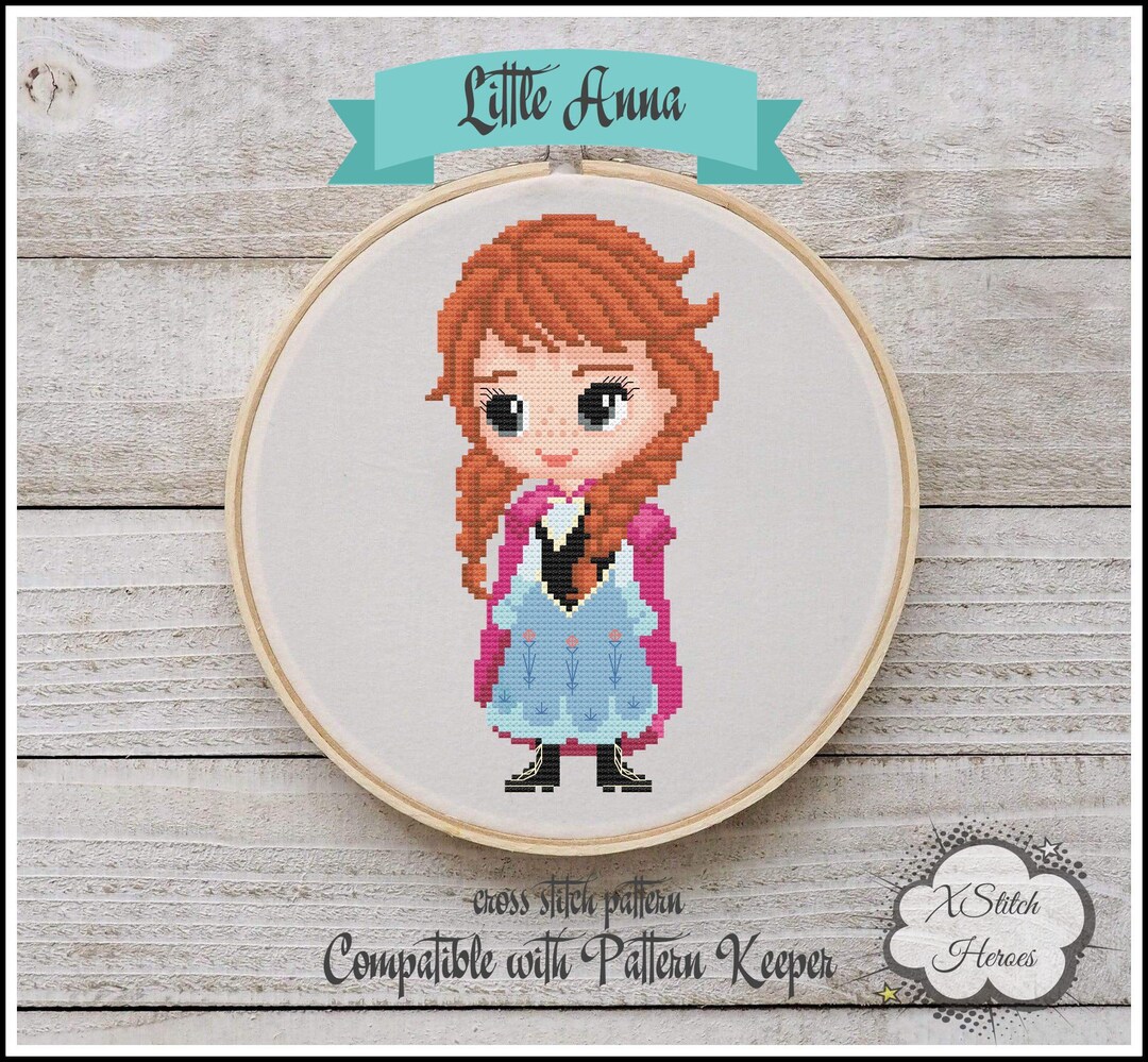 Little Anna Cross Stitch Pattern Princess Cross Stitch Home Decor Wall ...