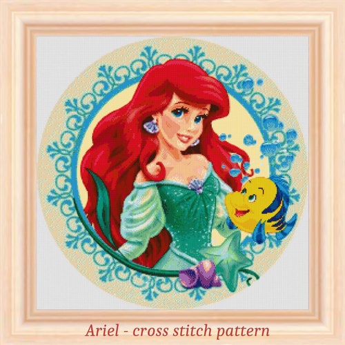 Ariel Cross Stitch Pattern Ariel DIY Ariel Pattern Kids Room - Etsy