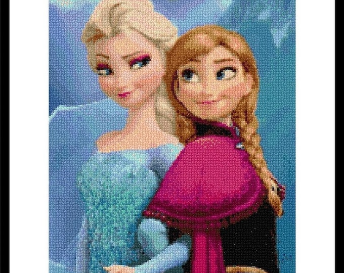 Elsa and Anna Frozen Cross Stitch Pattern Frozen Cross Stitch - Etsy