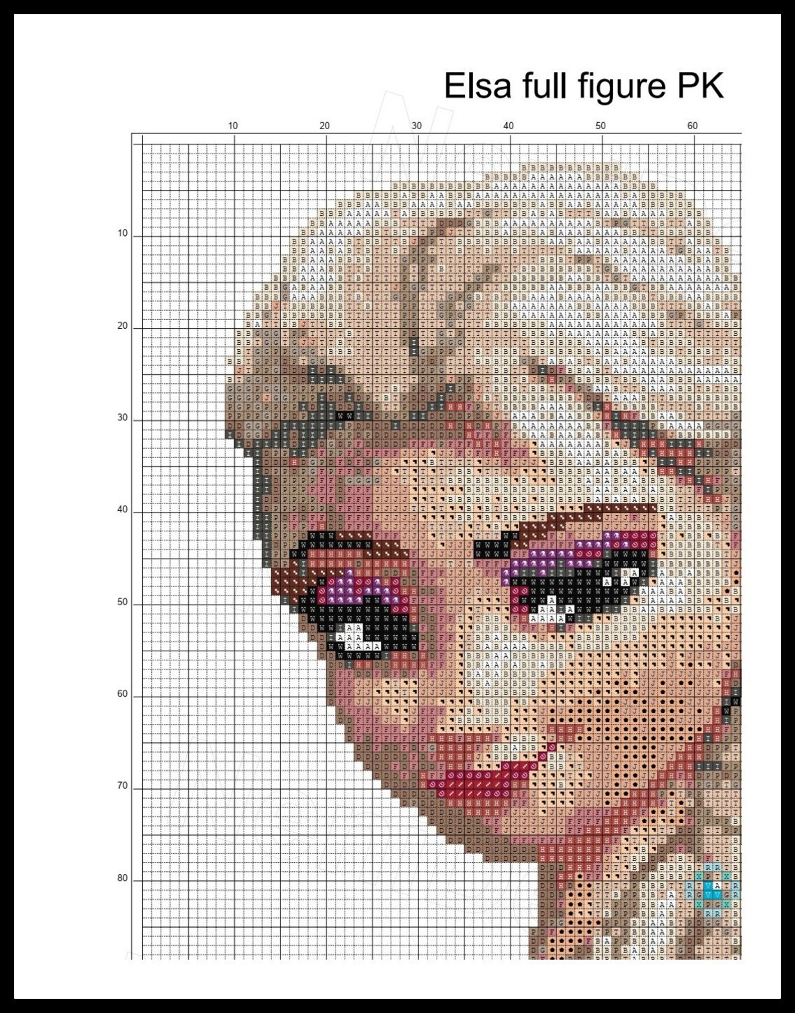 Elsa Princess Full Figure Cross Stitch Pattern Princess Cross - Etsy