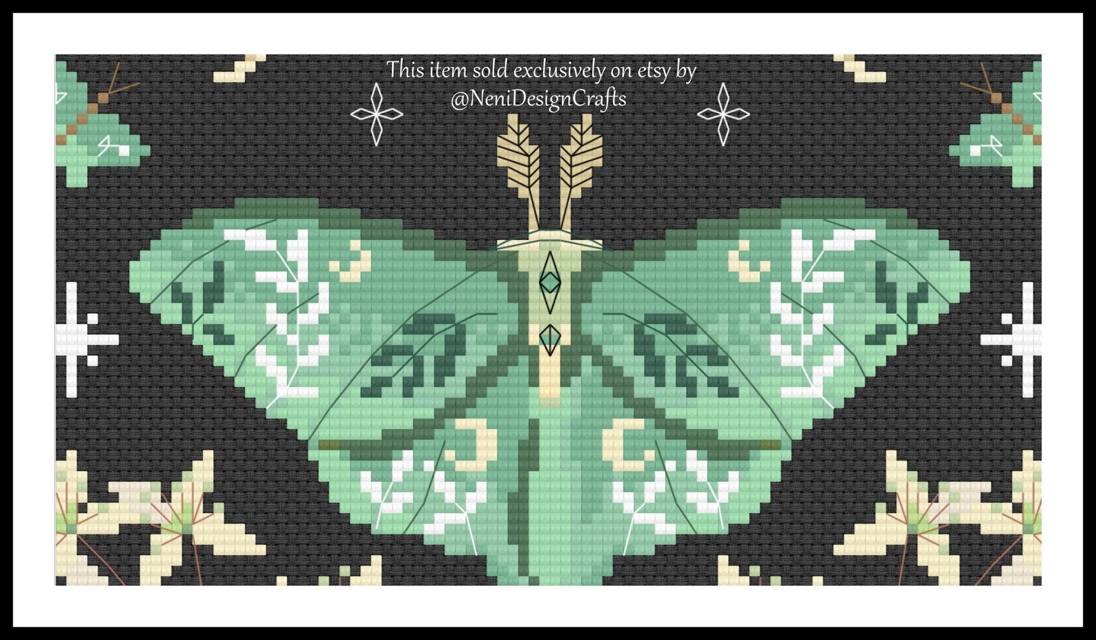 Luna Moth and Clematis Recta 2 Cross Stitch Pattern Moth Cross - Etsy