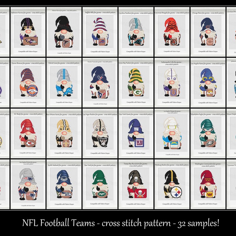 Nfl Cross Stitch Pattern - Etsy