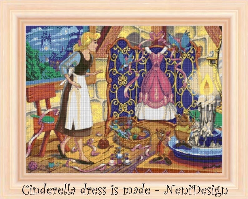 Cinderella Dress is Made Cross Stitch Pattern Kids Room - Etsy