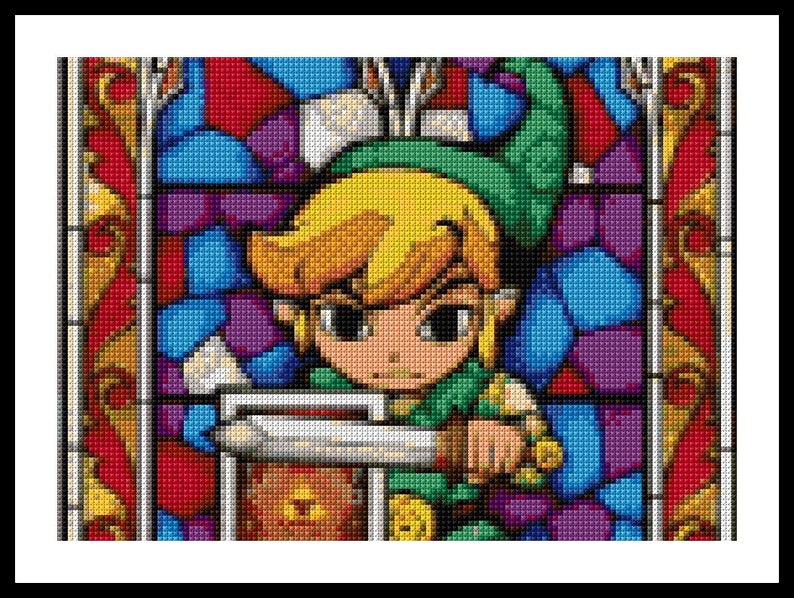 The Legend of Zelda Stained Glass 3 Cross Stitch Pattern Tale - Etsy