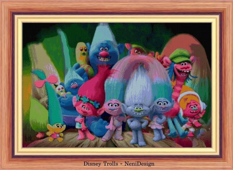 Trolls Cross Stitch Pattern Trolls Kids Room Decoration Tale - Etsy