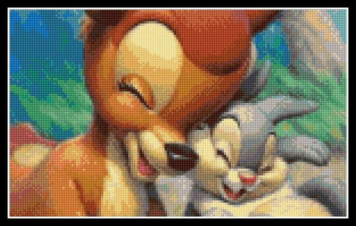 Cute Bambi Cross Stitch Pattern Bambi Cross Stitch Diy Bambi Etsy