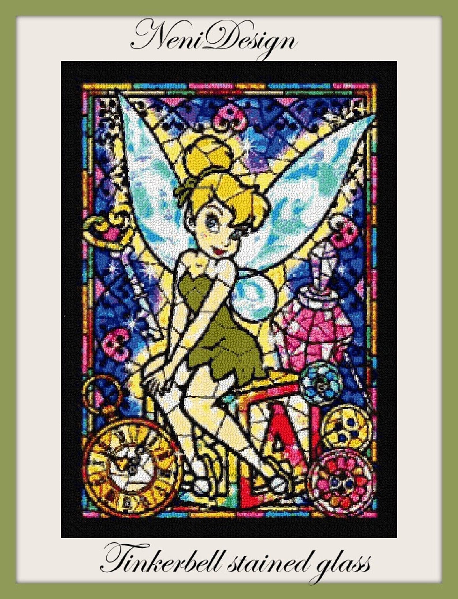 Tinkerbell Stained Glass Cross Stitch Pattern DIY Princess DIY - Etsy