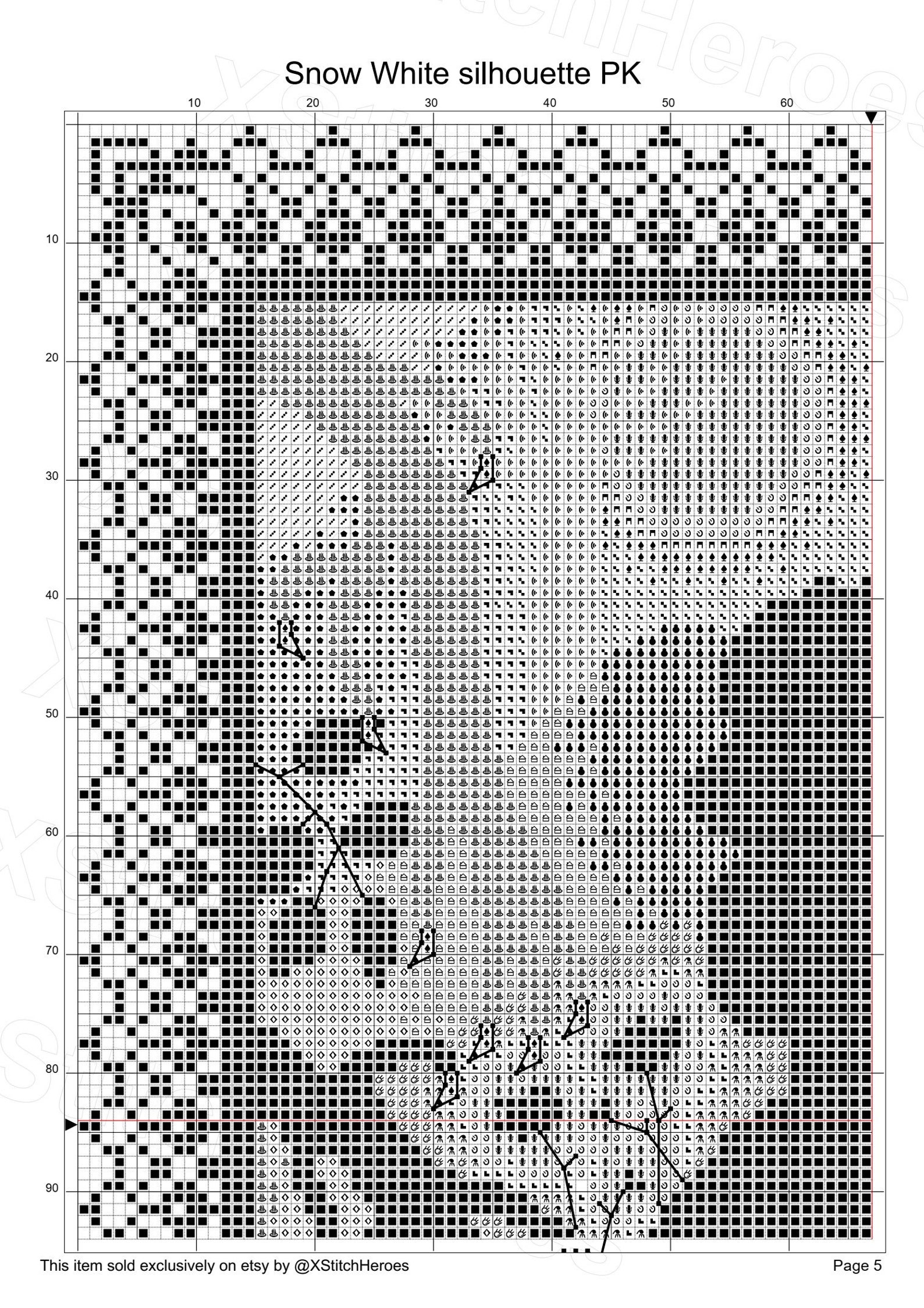 Snow White Silhouette Cross Stitch Pattern (digital Download) - Etsy