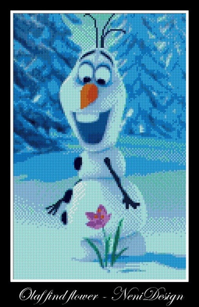 Olaf Find Flower Cross Stitch Pattern Olaf Pattern Olaf Cross - Etsy