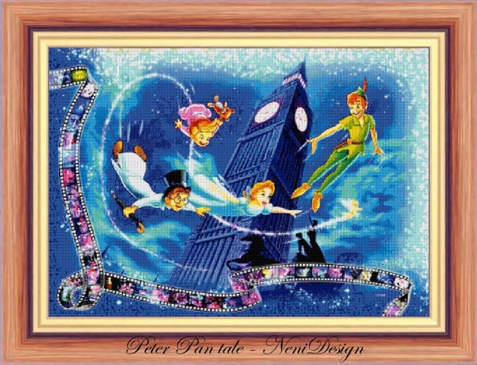 Peter Pan Tale Cross Stitch Pattern Kids Room Decoration DIY - Etsy