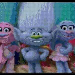 Trolls Cross Stitch Pattern Trolls Kids Room Decoration Tale Hero Cross ...