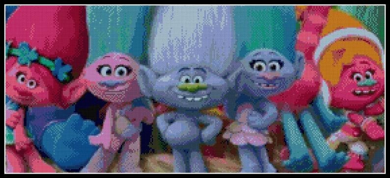 Trolls Cross Stitch Pattern Trolls Kids Room Decoration Tale - Etsy