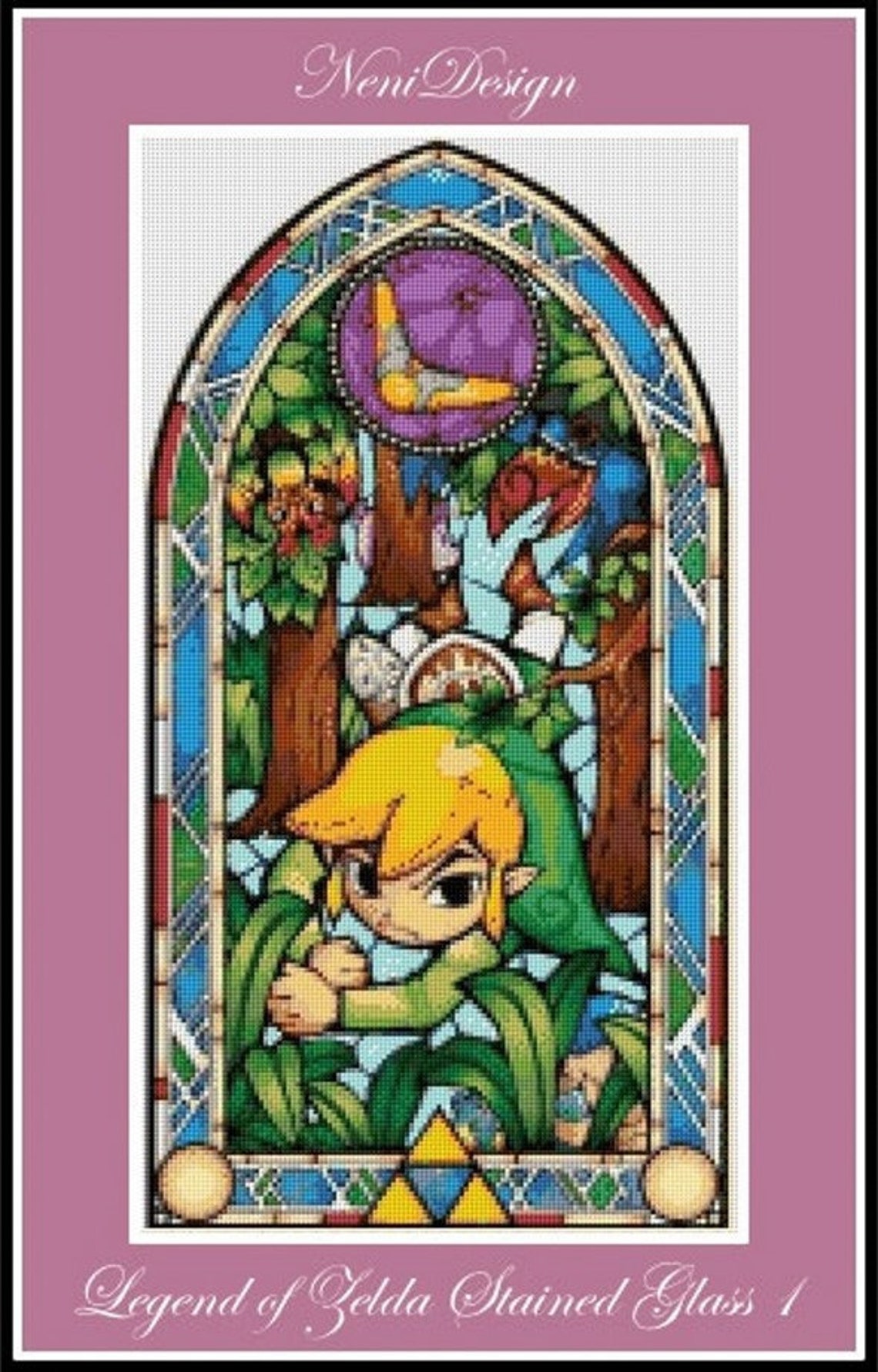 The Legend of Zelda Stained Glass 1 Cross Stitch Pattern Tale - Etsy