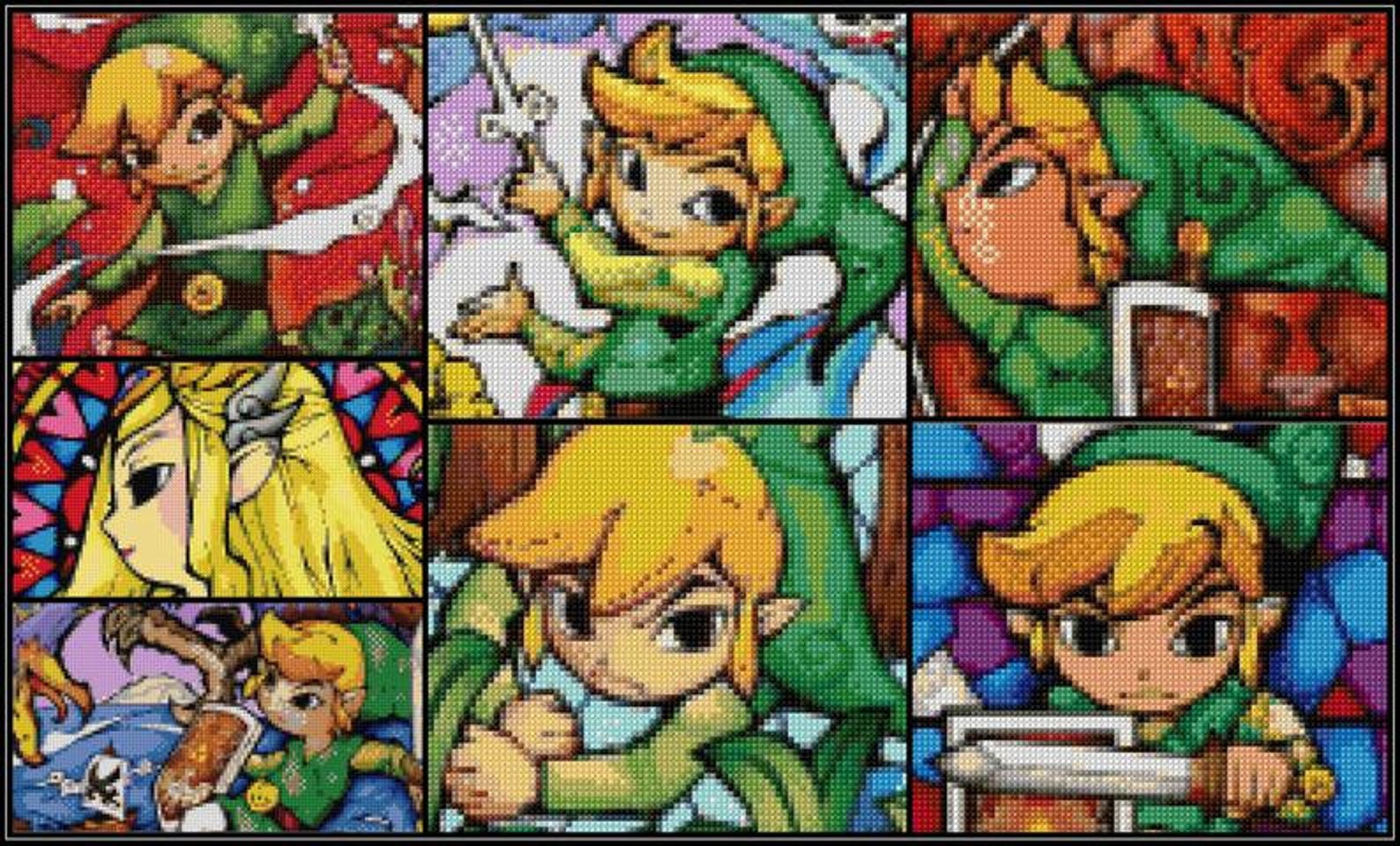 The Legend of Zelda Stained Glass Large Package Cross Stitch - Etsy