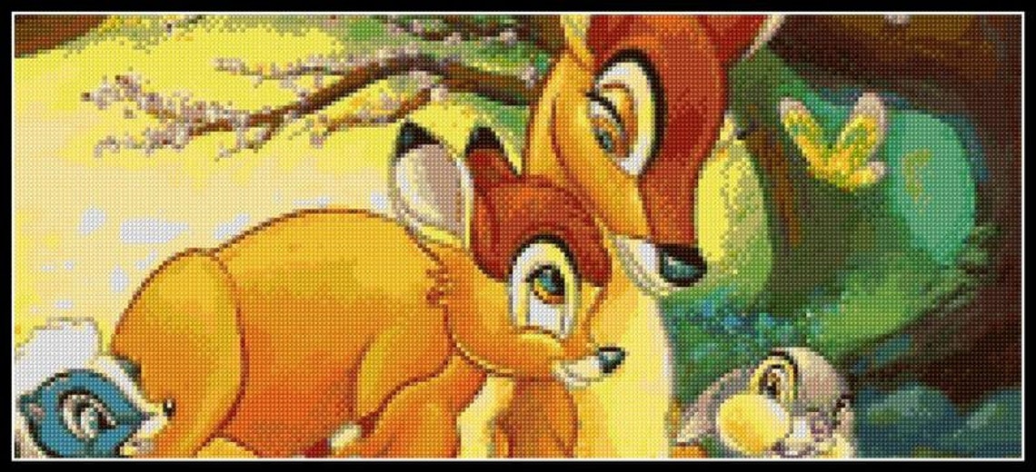Bambi Woodland Family, Cross Stitch Pattern, Bambi Cross Stitch, Bambi ...