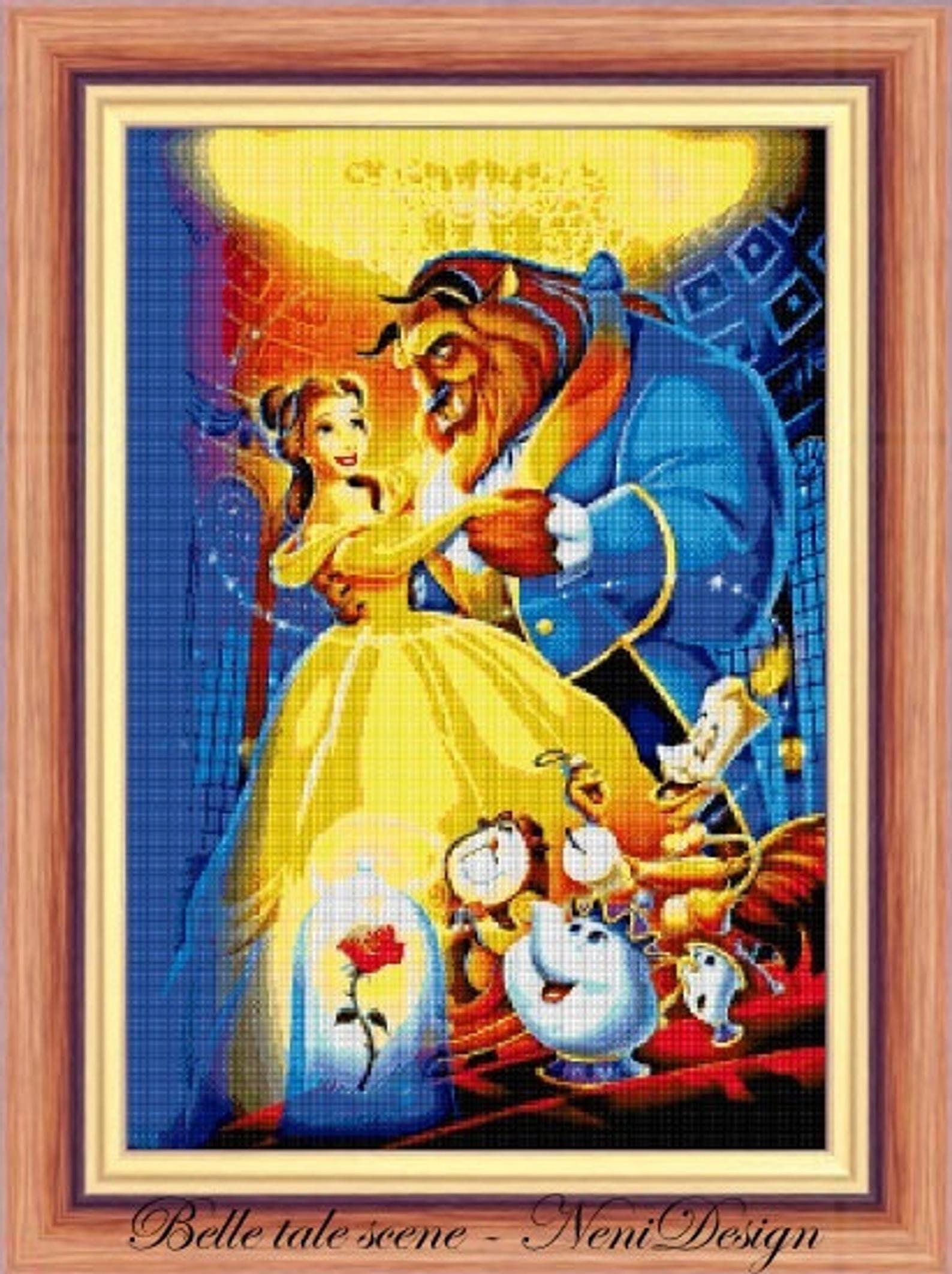Belle Tale Scene Cross Stitch Pattern Princess Cross Stitch Beauty and ...