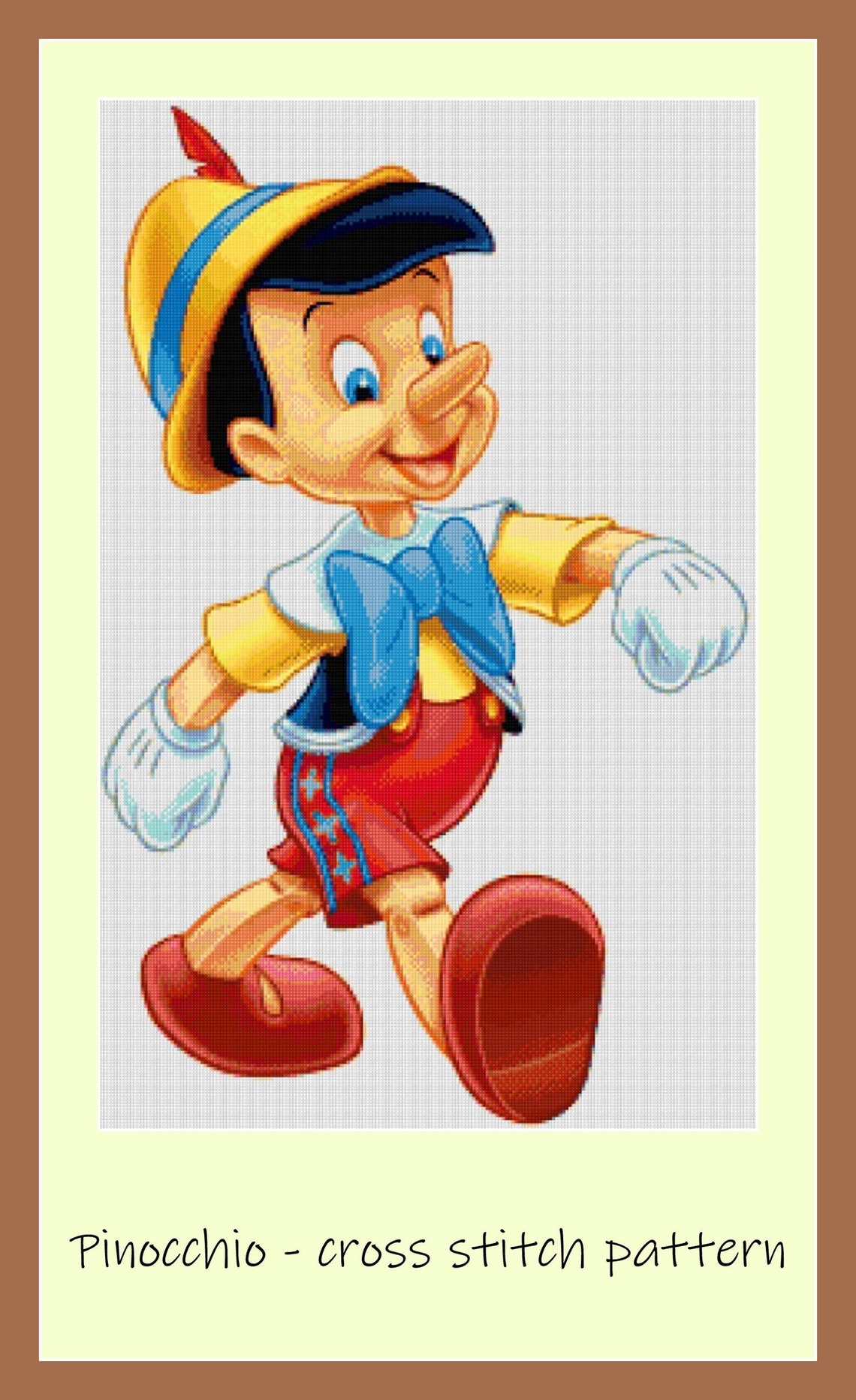 Pinocchio Cross Stitch Pattern Kids Room Decoration DIY Kids - Etsy