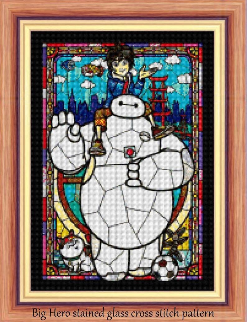 Big Hero Stained Glass Cross Stitch Pattern Cross Stitch Big Hero Kids ...
