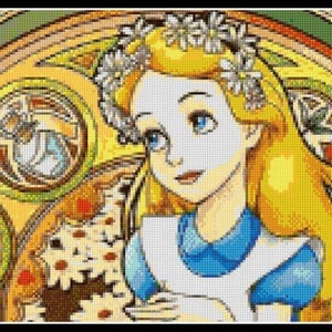 Alice Mucha Cross Stitch Pattern Alice Cross Stitch DIY Alice Princess ...