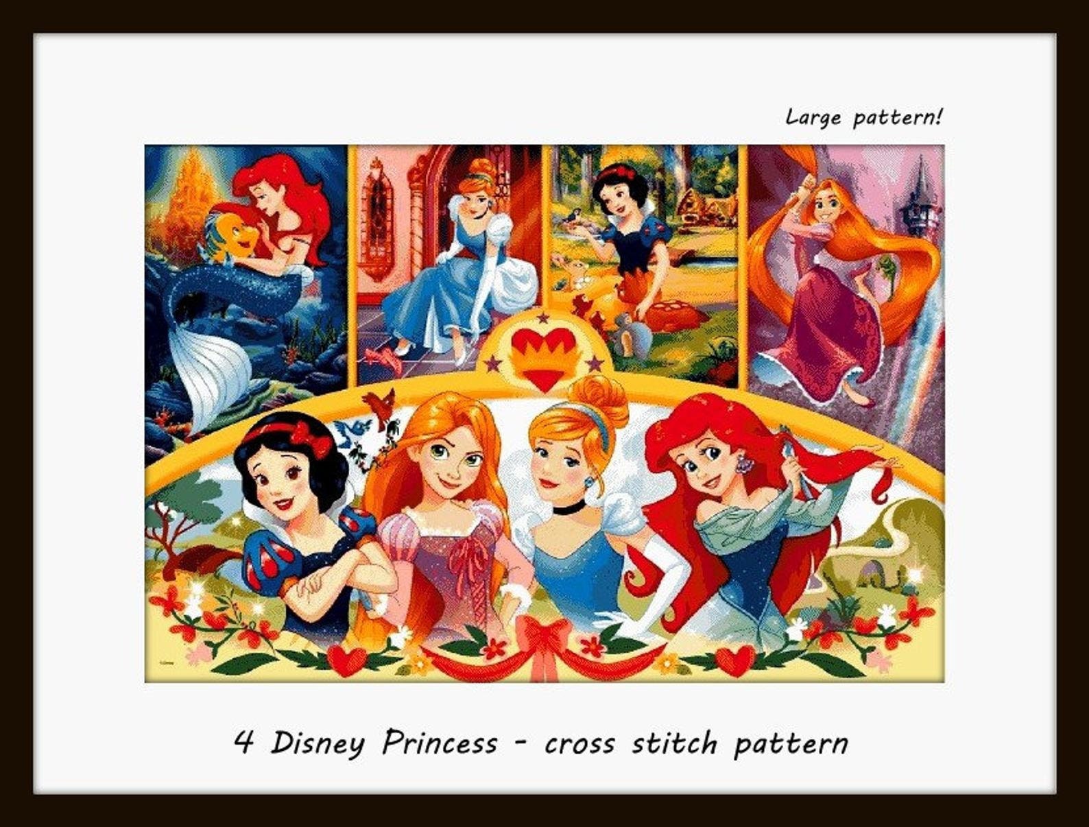 4 Princess Cross Stitch Pattern Princess Pattern Princess - Etsy