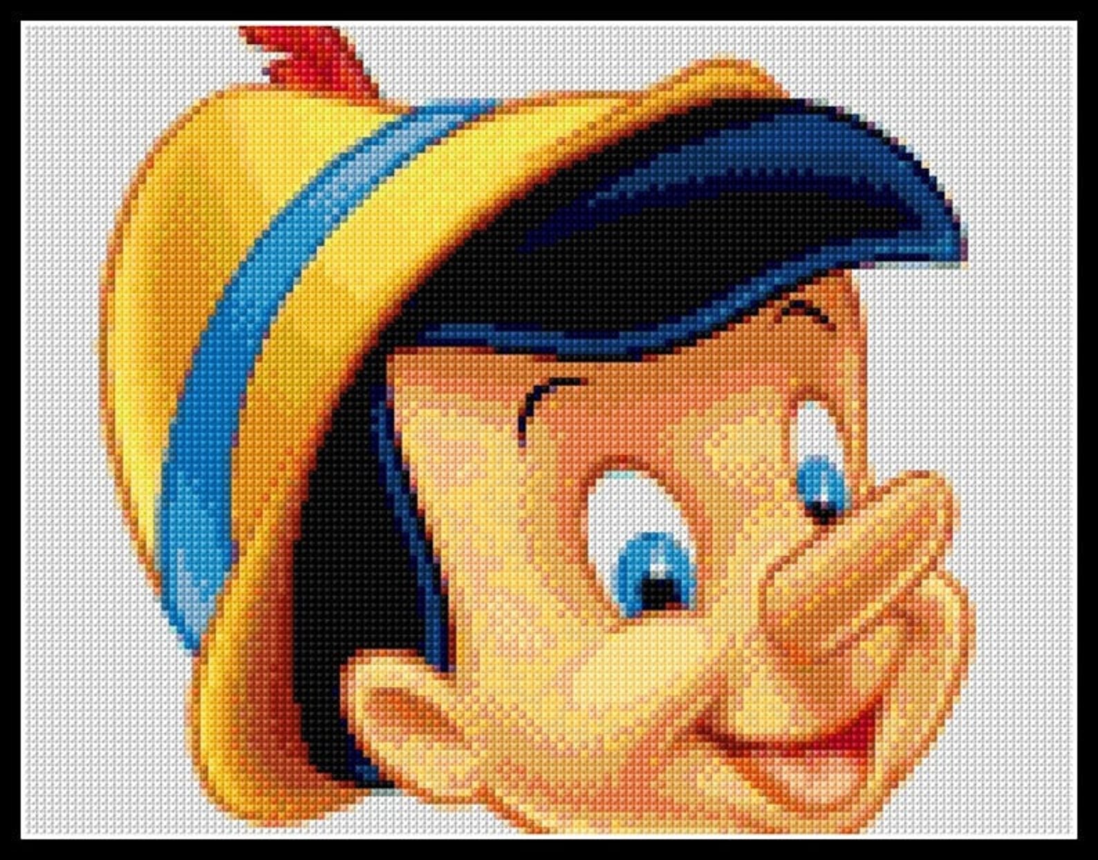 Pinocchio Cross Stitch Pattern Kids Room Decoration DIY Kids Room DIY ...