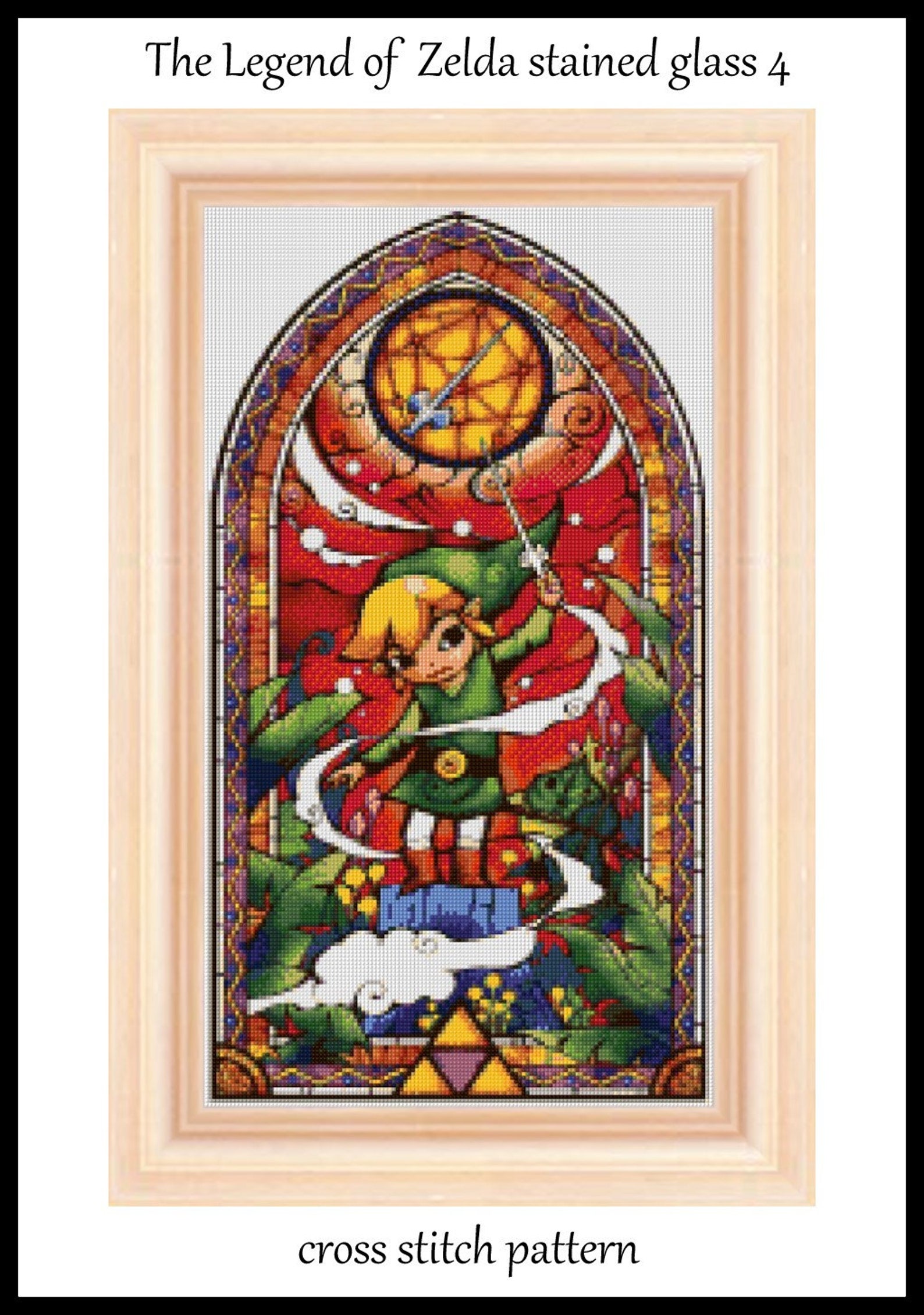 The Legend of Zelda Stained Glass 4 Cross Stitch Pattern Tale - Etsy