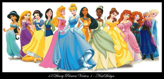 13 Princess Version 1 Aurora Pink Dress Cross Stitch Pattern - Etsy