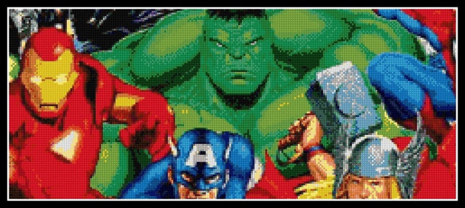 Superheroes Cross Stitch Pattern Kids Room Decoration DIY Kids - Etsy