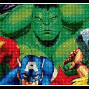 Superheroes Cross Stitch Pattern Kids Room Decoration DIY Kids Cross ...