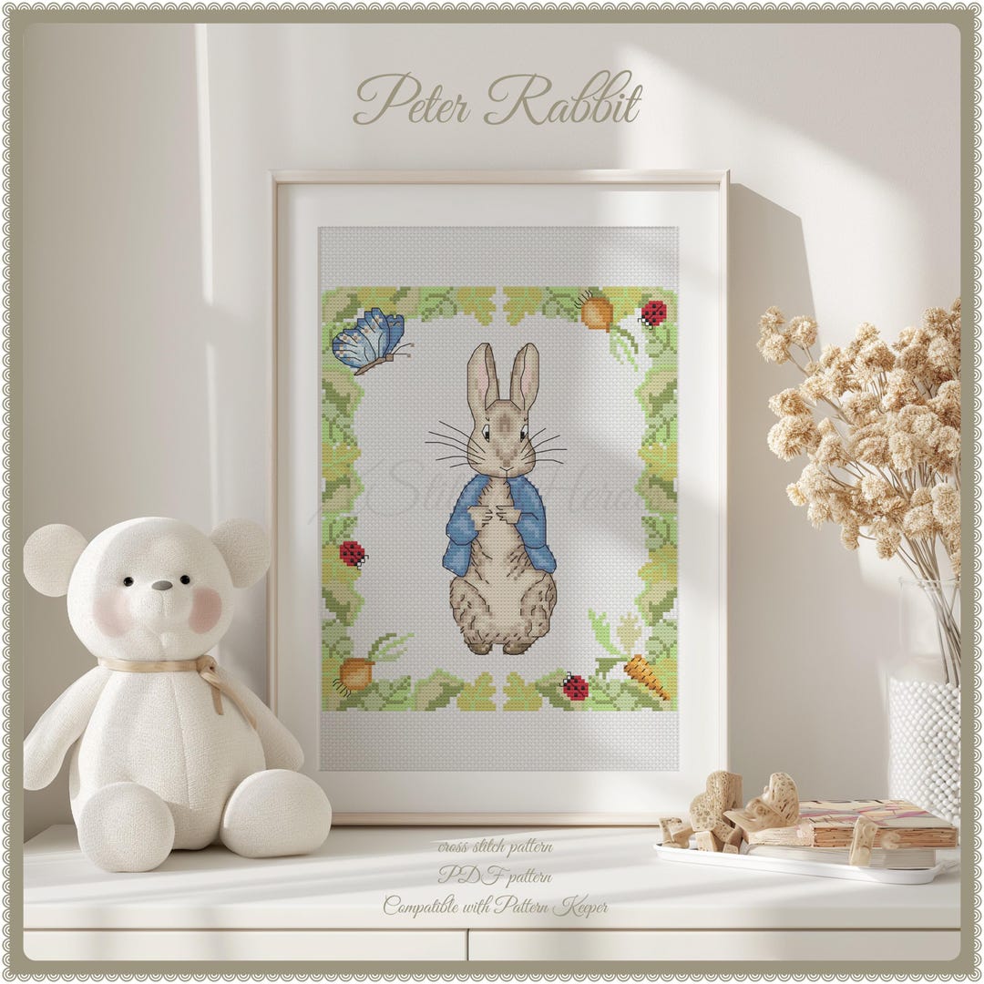 Peter Rabbit Cross Stitch Pattern, Beatrix Potter Decor (PDF Pattern ...