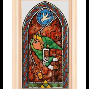 The Legend of Zelda Stained Glass Large Package Cross Stitch Pattern ...