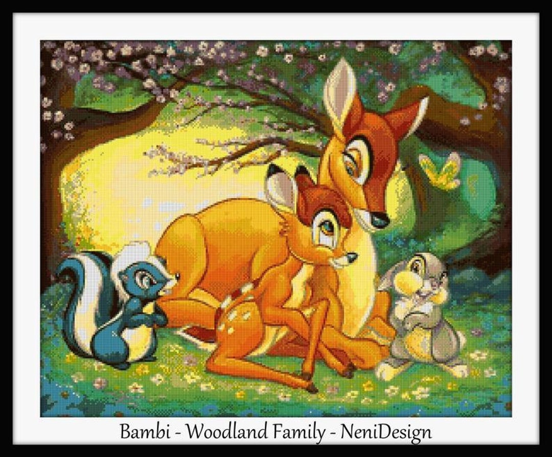 Bambi Woodland Family, Cross Stitch Pattern, Bambi Cross Stitch, Bambi ...