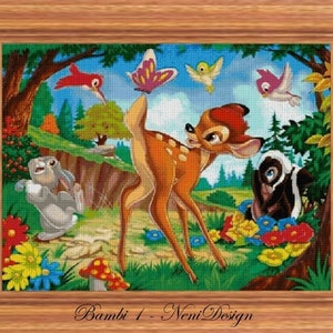 Bambi 1 Cross Stitch Pattern Bambi Pattern Bambi Decoration Kids Room ...