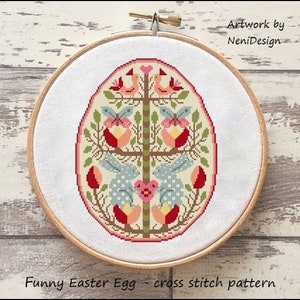 Funny Easter Egg Cross Stitch Pattern Easter Cross Stitch Egg Cross ...