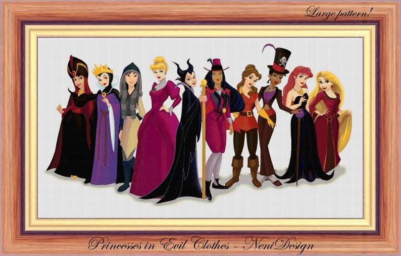 Princesses in Evil Clothes Cross Stitch Pattern DIY Princes - Etsy