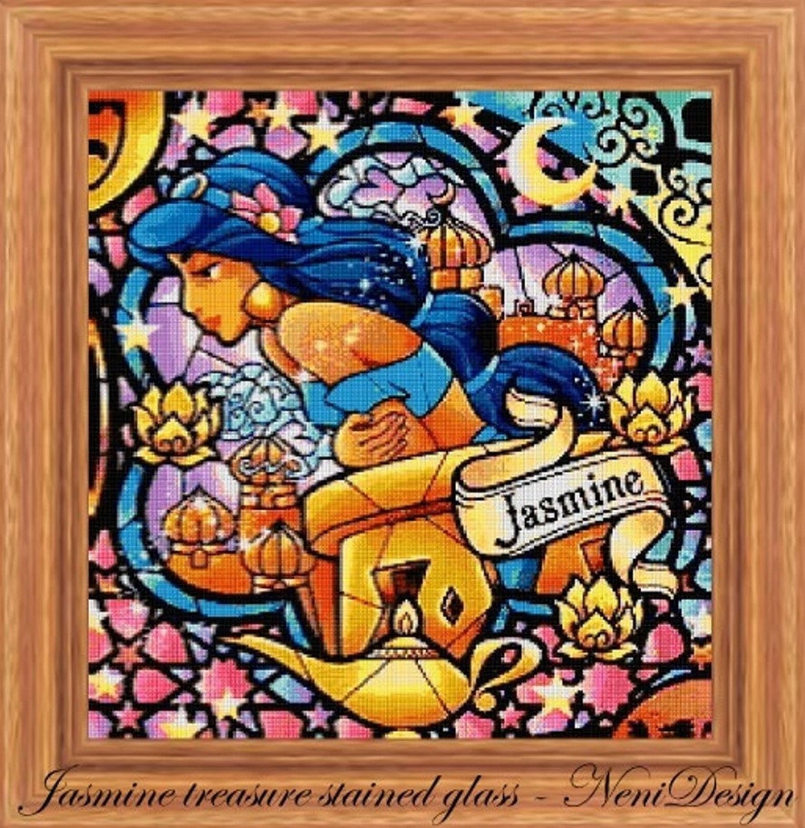 6 Princess Stained Glass Cross Stitch Pattern Princess Pattern - Etsy