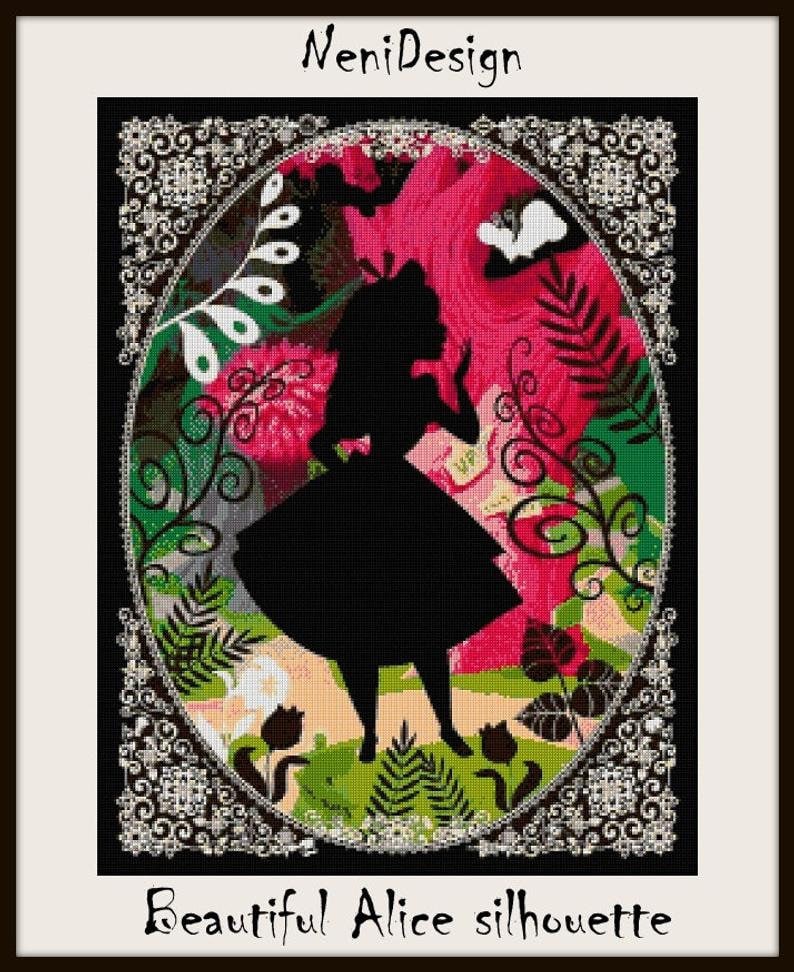 Beautiful Alice Silhouette Cross Stitch Pattern Princess Cross | Etsy