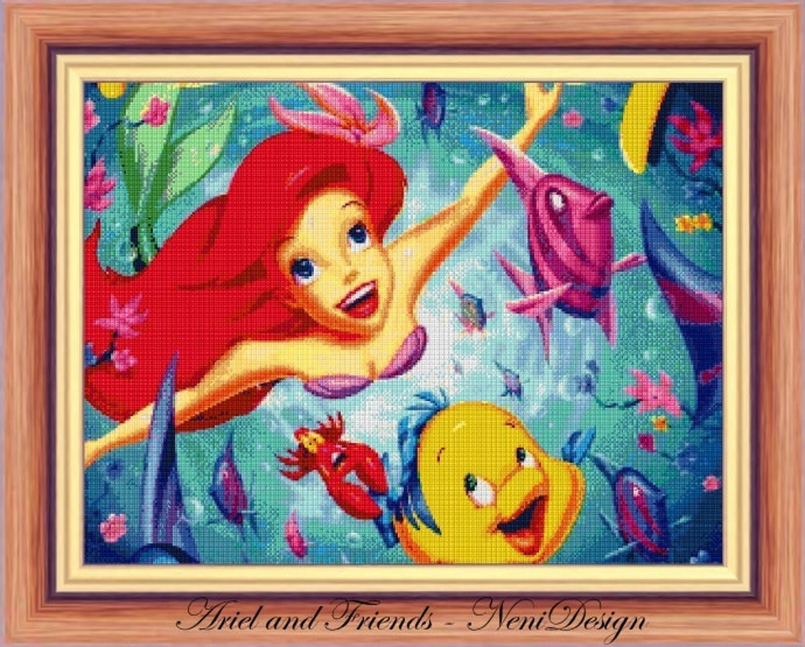 Ariel and Friends Cross Stitch Pattern Kids Room Decoration - Etsy