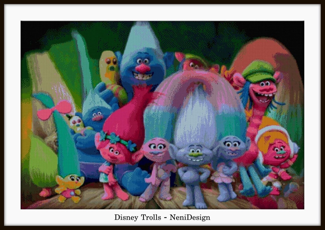 Trolls Cross Stitch Pattern Trolls Kids Room Decoration Tale Hero Cross ...