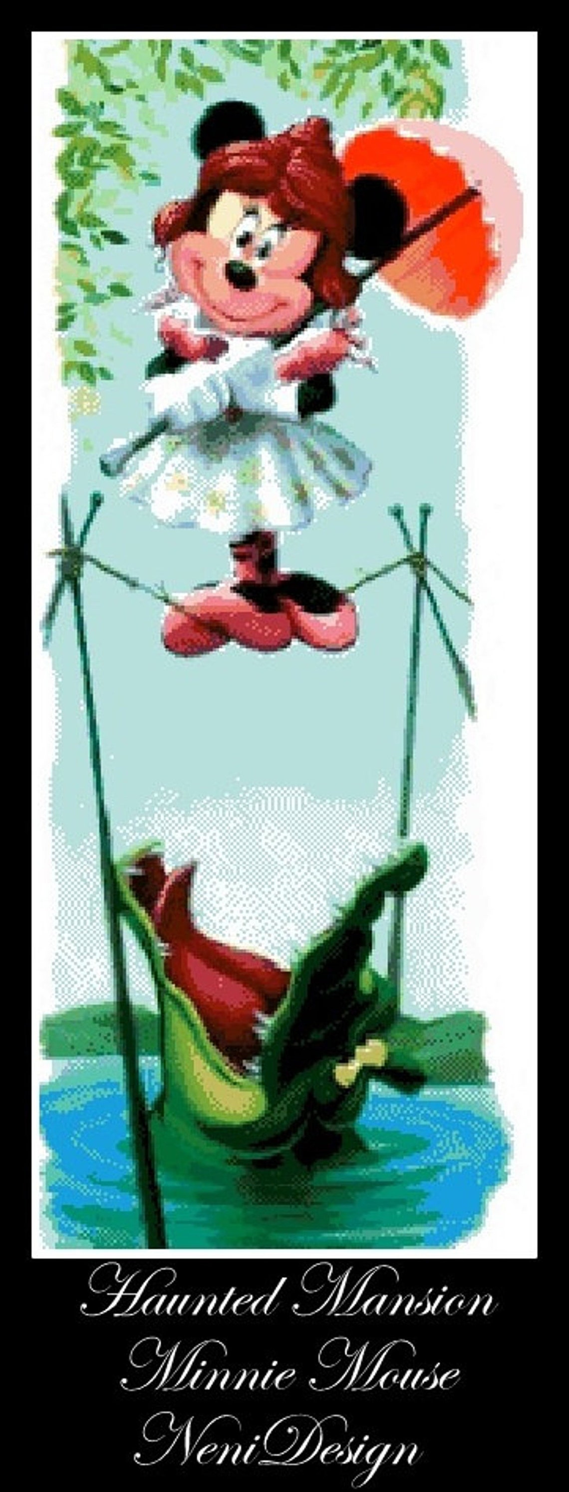 Haunted Mansion Minnie Mouse Cross Stitch Minnie Haunted - Etsy