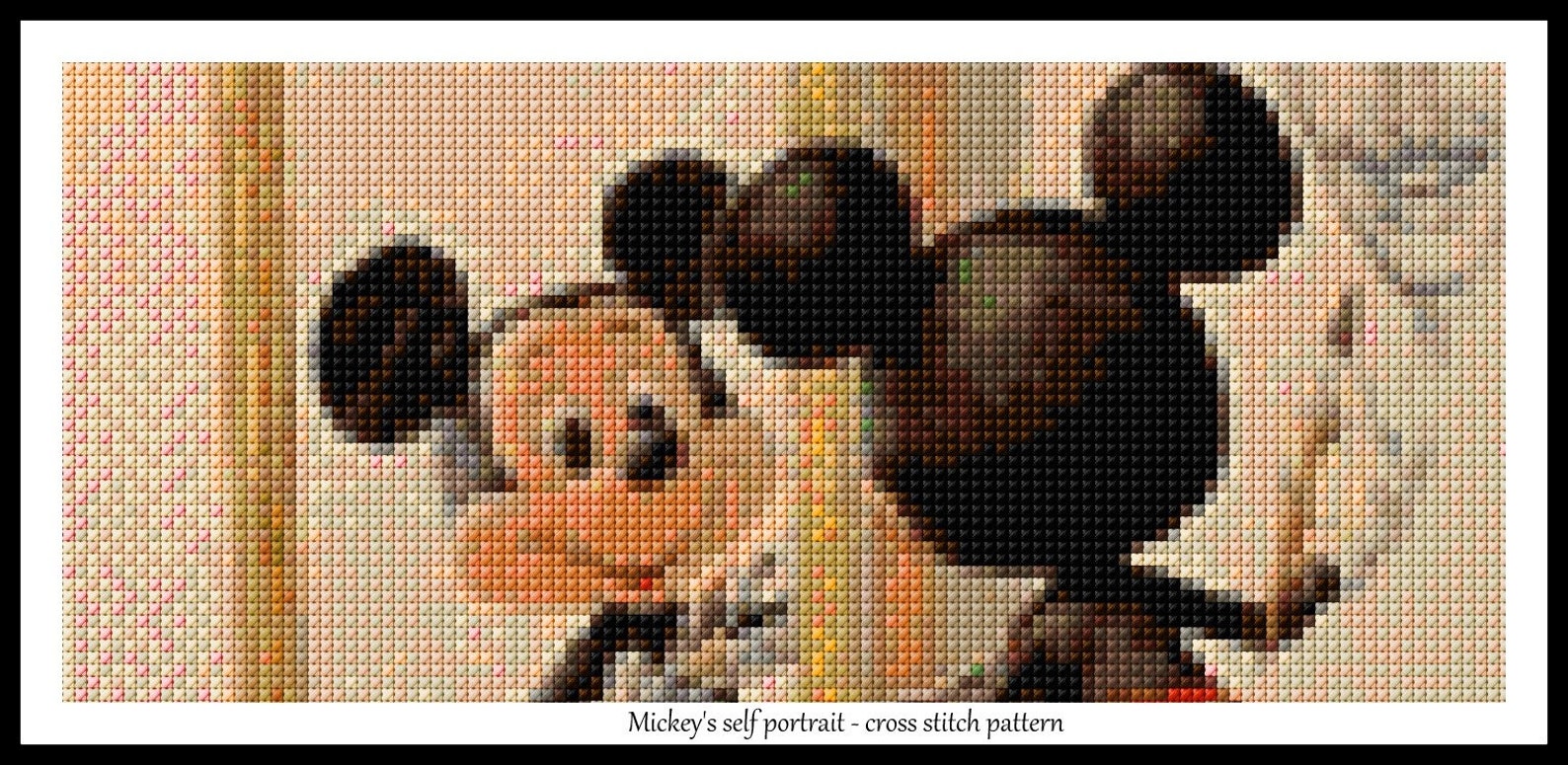 Mickey's Self Portrait Cross Stitch Pattern Mickey Cross - Etsy